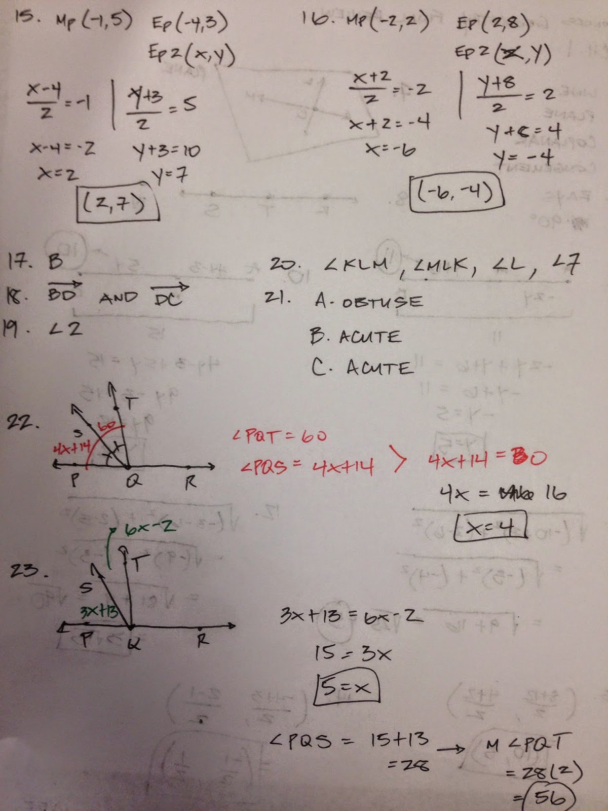 Honors Geometry - Vintage High School: Chapter 1 Fall Final Review
