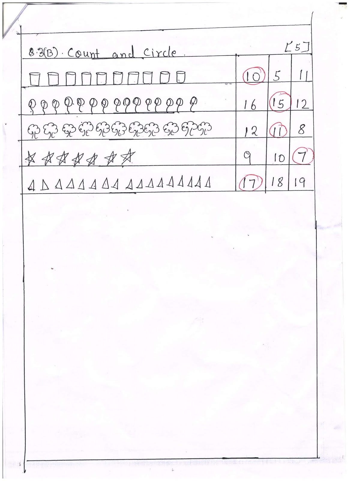 Jr KG Unit Test Paper Maths