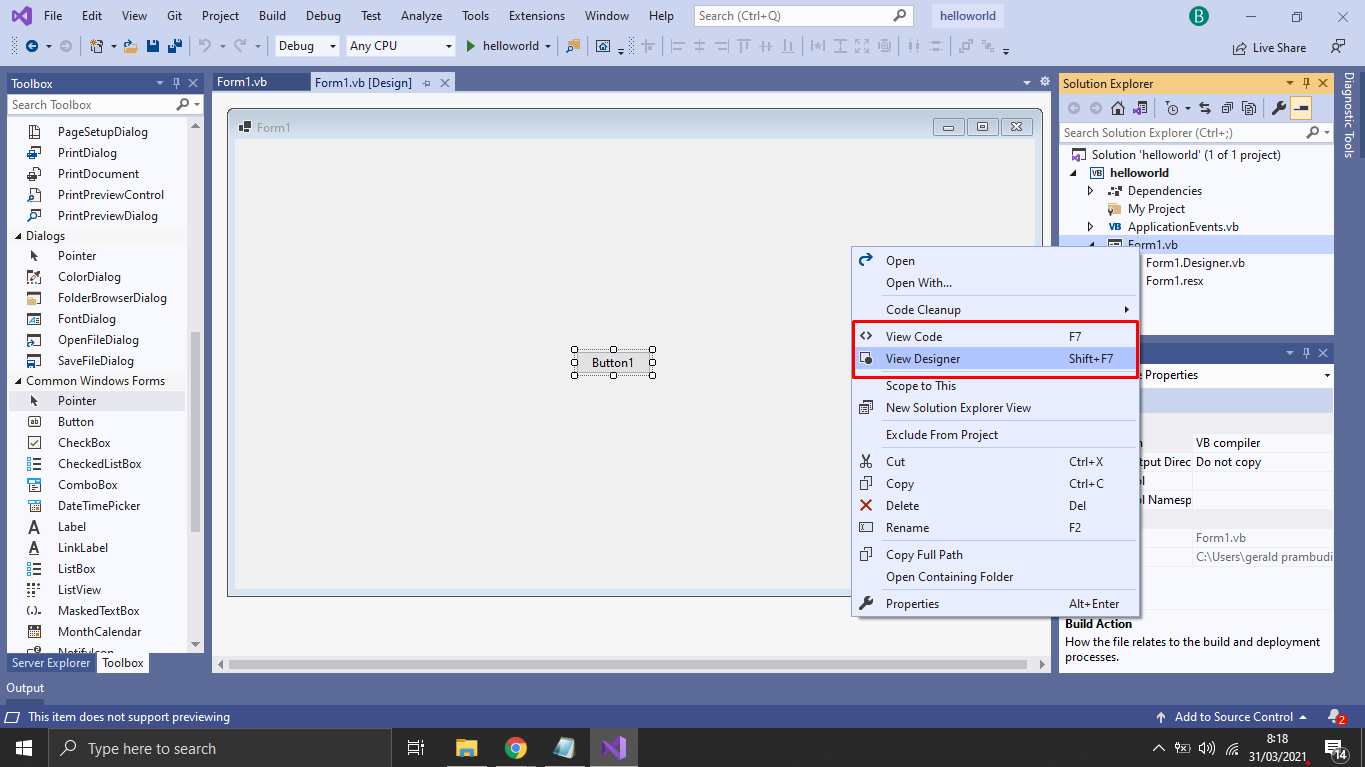 Tutorial VB.NET : Berkenalan Dengan Visual Studio & Membuat Project ...