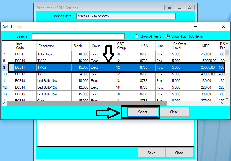 Production/BOM Setting Help Guide