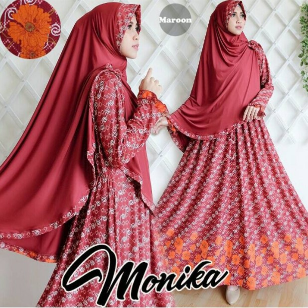 gamis syari monika maroon | GUDANG PAKAIAN