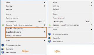 Remove Intel Menu (Graphics Properties, Graphics Options, & Intel TV ...