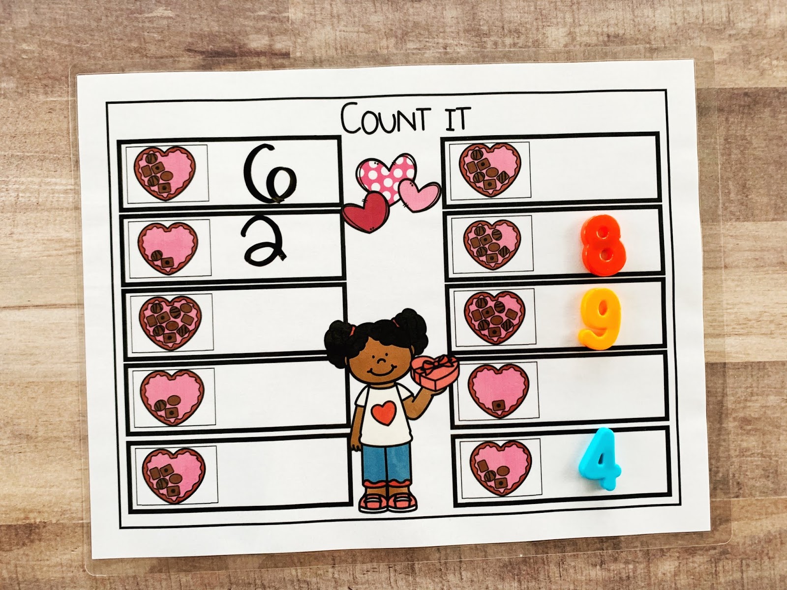 Valentine's Day Number Mats for Preschool