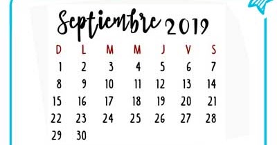 Mi Sala Amarilla: Calendario de Septiembre 2019 con efemérides.