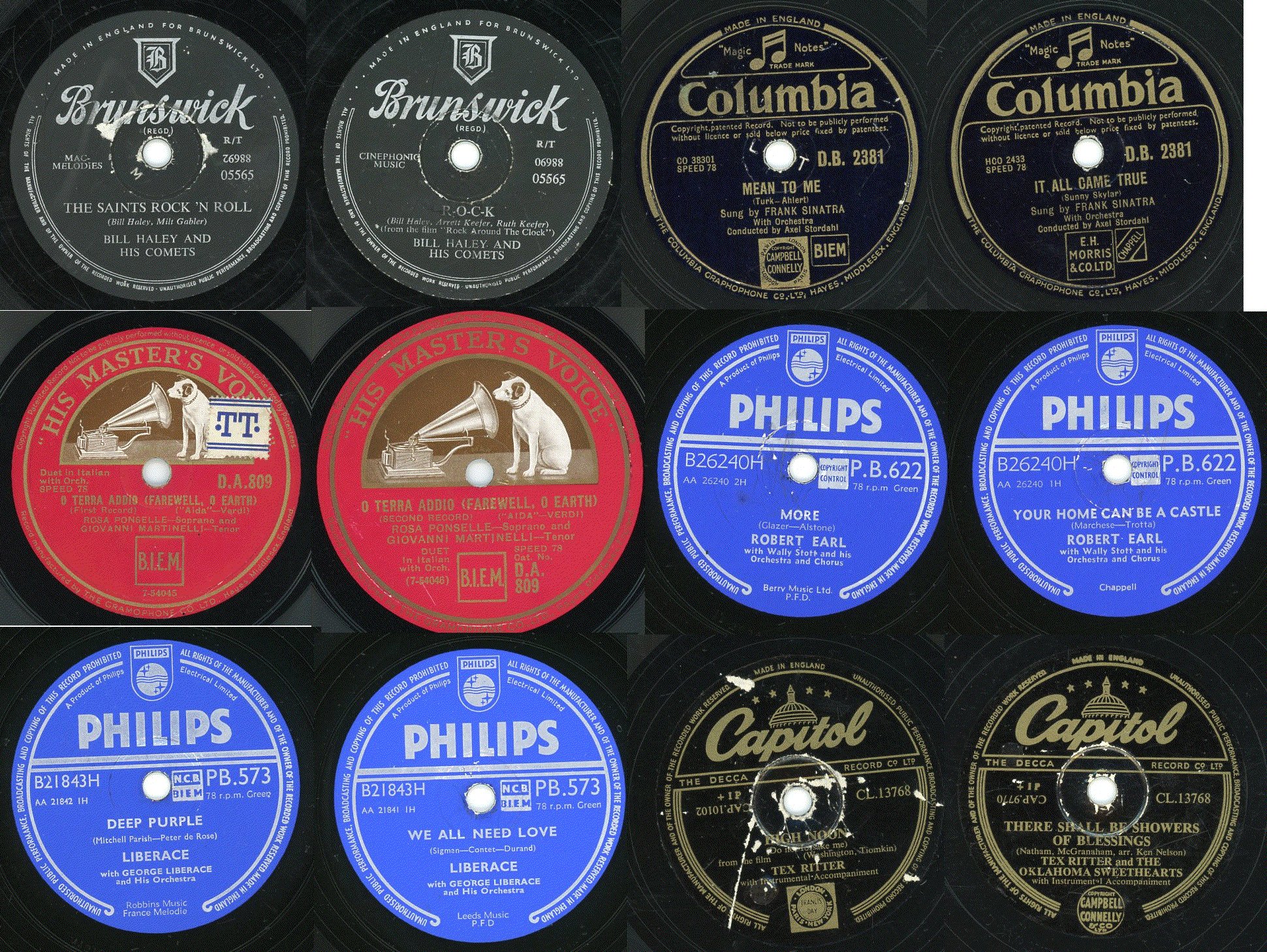 78.Rpm. Records ( Only 78's ): Bill Haley--Frank Sinatra--Rosa Ponselli ...