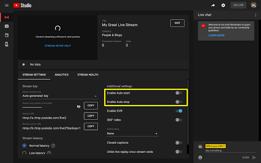 YouTube Live Stream - Auto Start Auto Stop : r/VIDEOENGINEERING