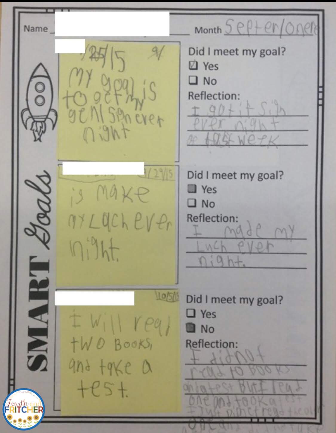 Fourth and Fritcher: SMART Goals for Elementary Students