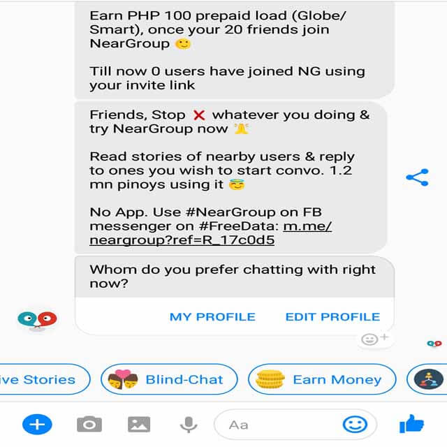 How to Use NearGroup Chat App in Facebook Messenger