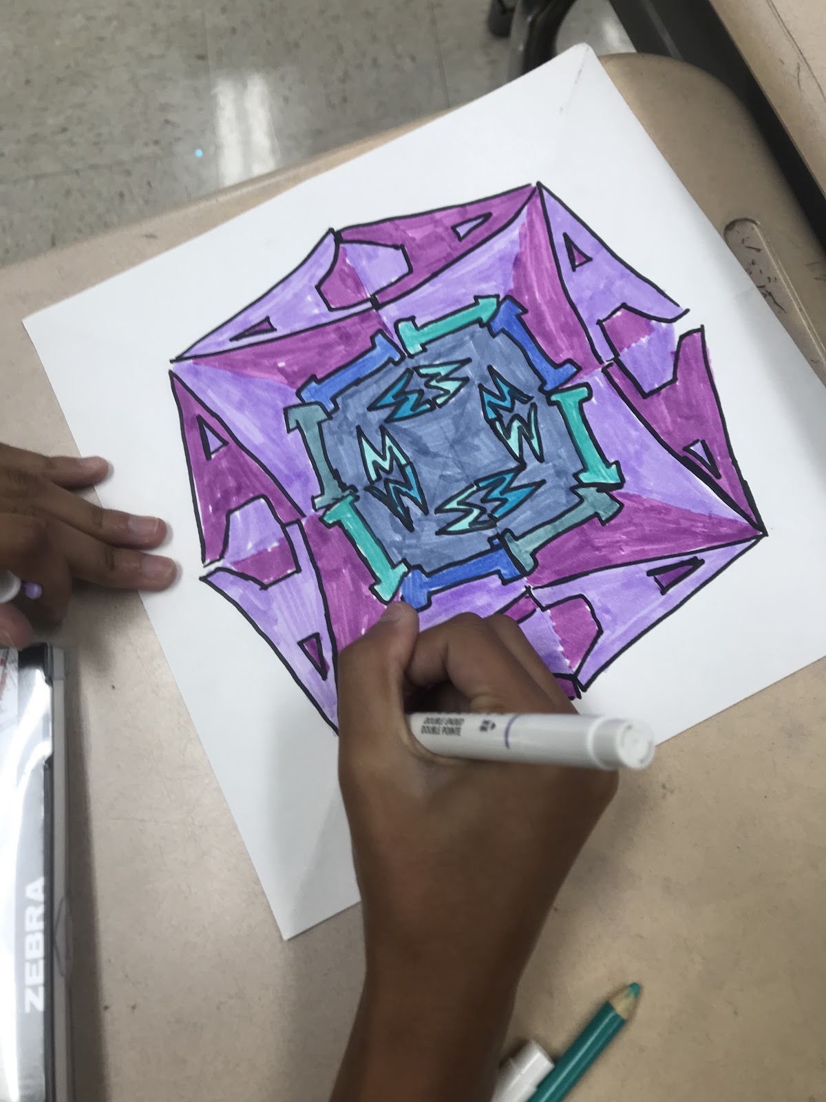Elements of the Art Room: 5th grade radial symmetrical name art