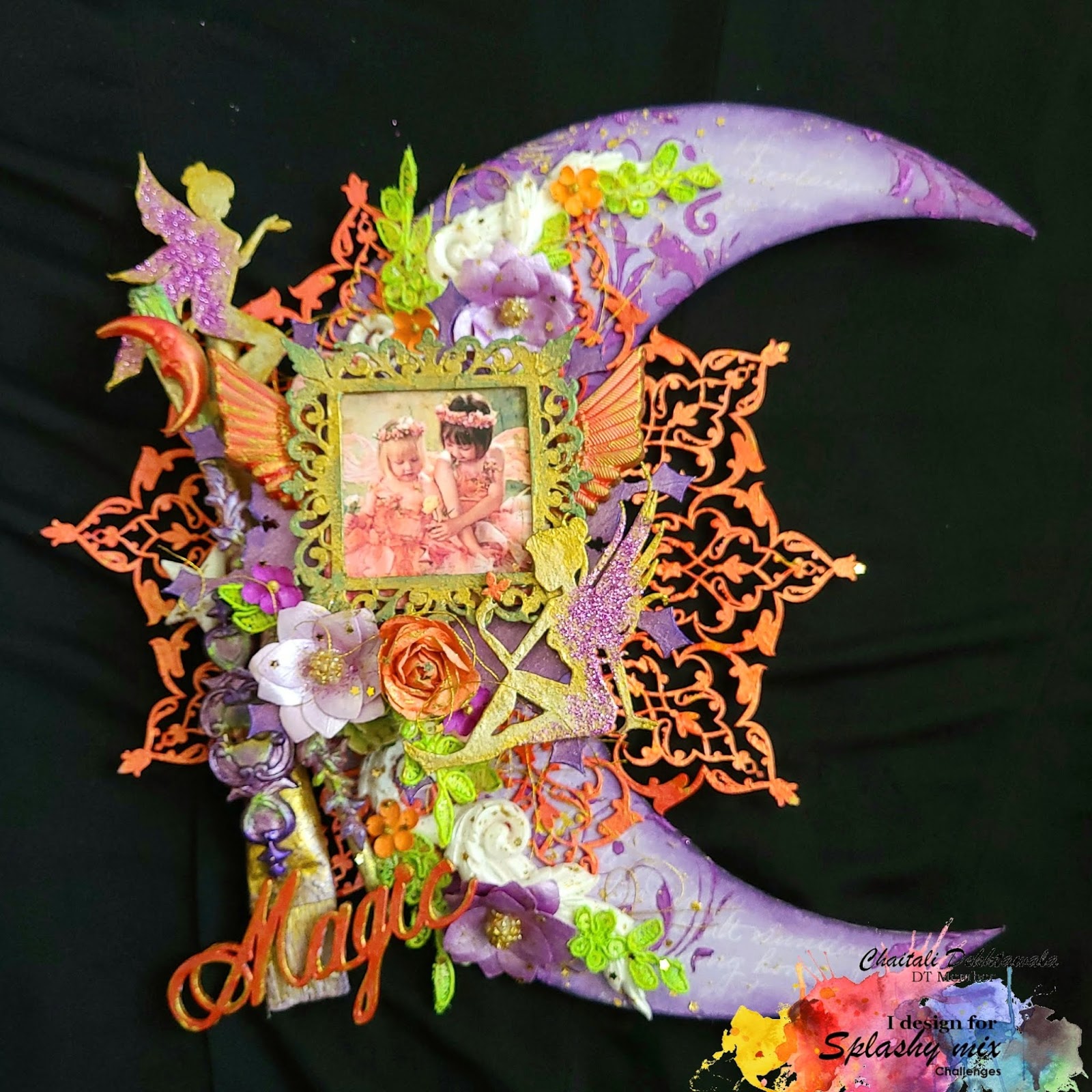 Mixed Media & Paper crafts Challenge blog: Crescent Moon Layout