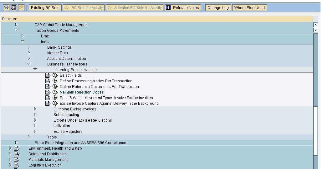 SAP CIN : HOW TO MAINTAIN EXCISE INVOICE REJECTION CODES IN SAP ...