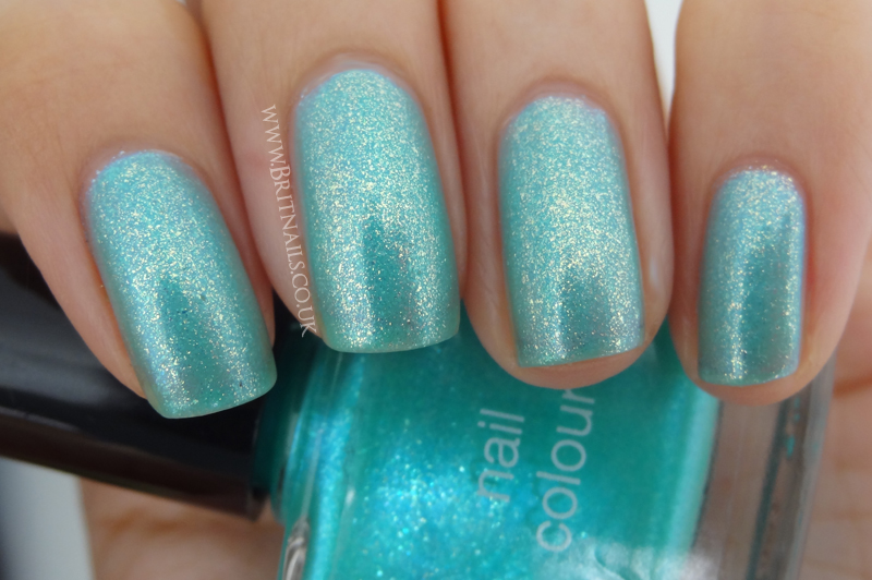 China Glaze White Cap and Marks and Spencer Bright Aqua | Brit Nails