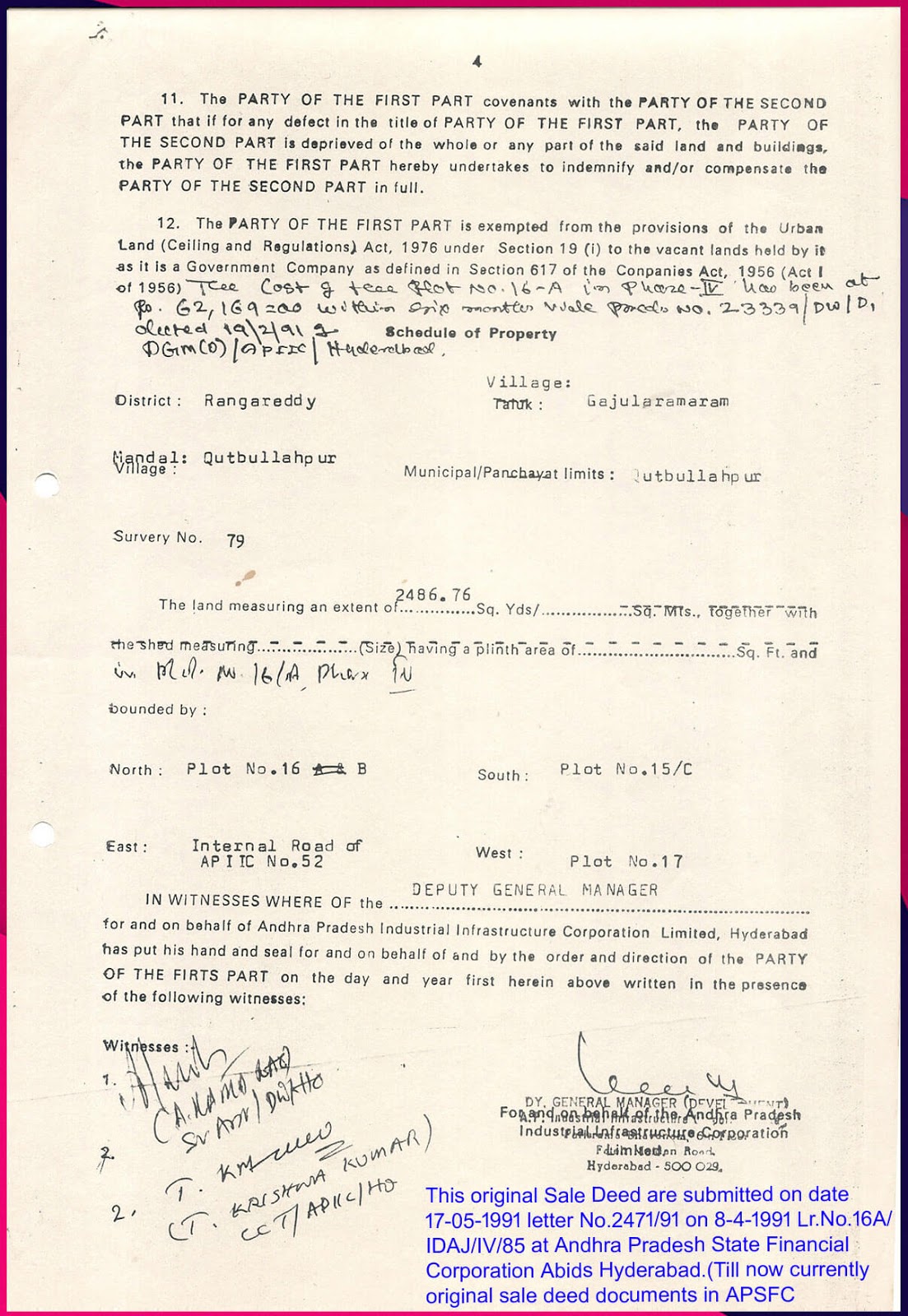 Yadadri Golden Original Sale Deed Are Submitted At APSFC yadadri-golden-original-sale-deed-are-submitted-at-apsfc