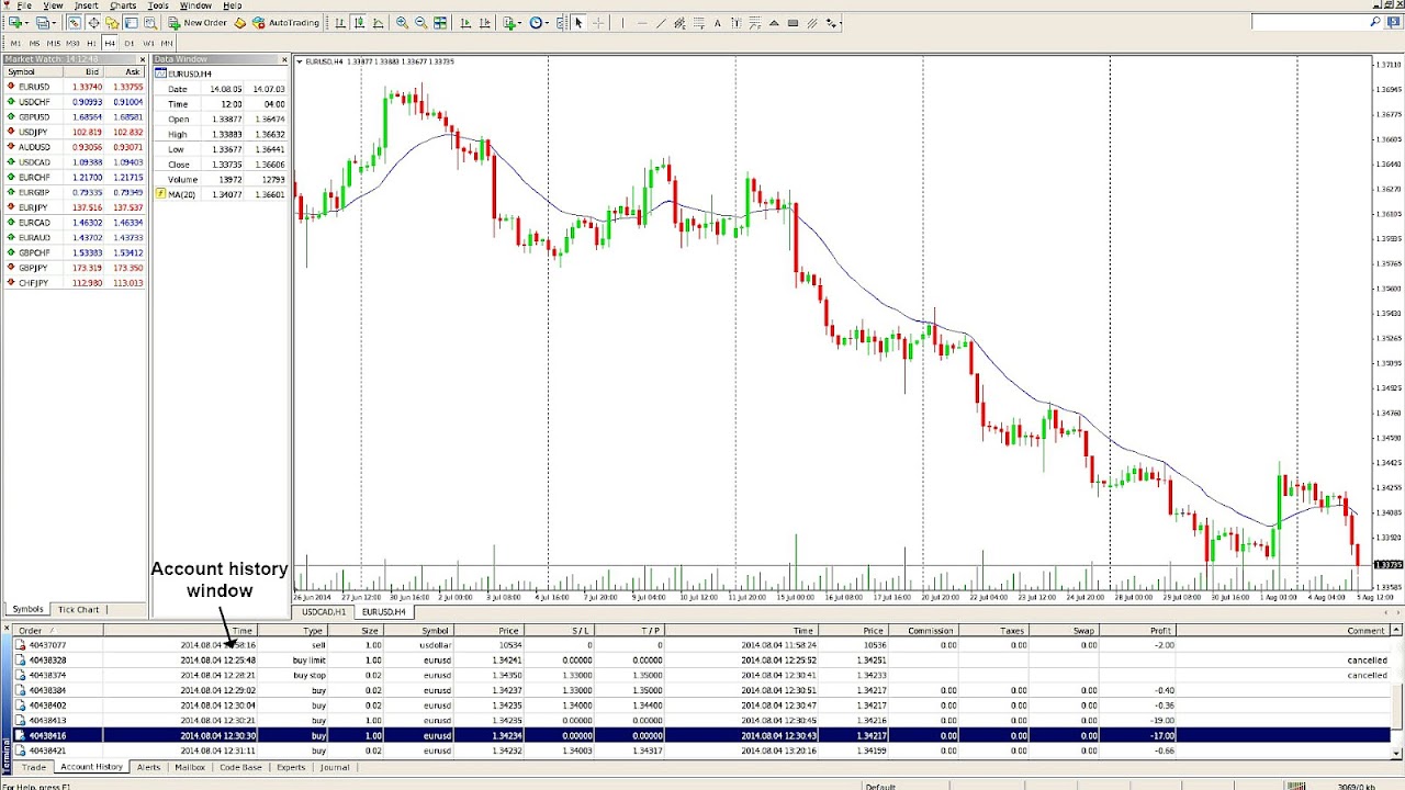 Metatrader 4 Real Account Trade Choices