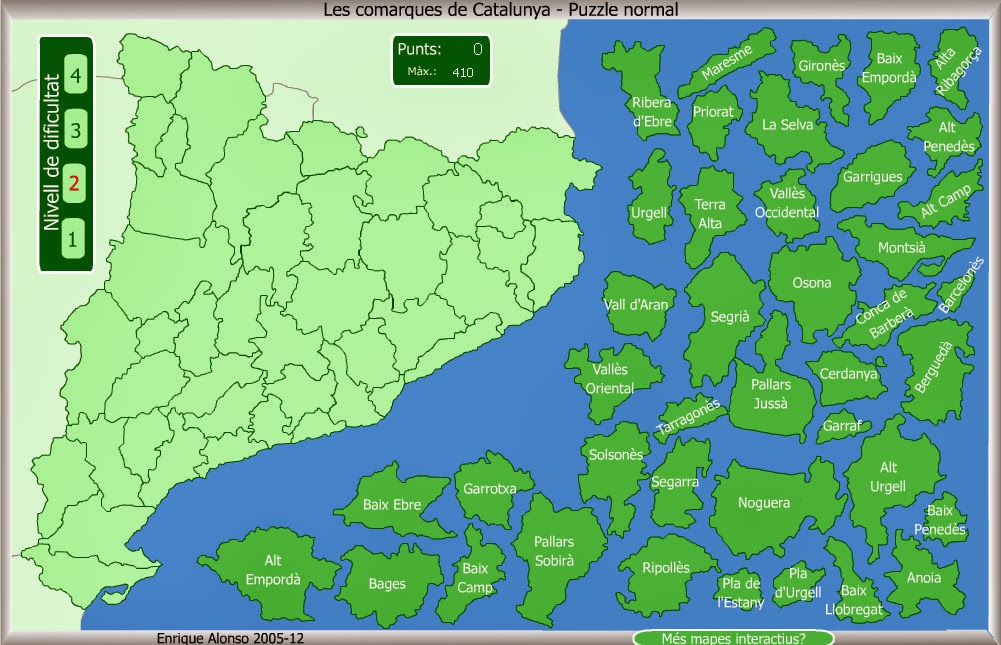 CICLE SUPERIOR 2013-14: JOCS PER APRENDRE LES COMARQUES DE CATALUNYA