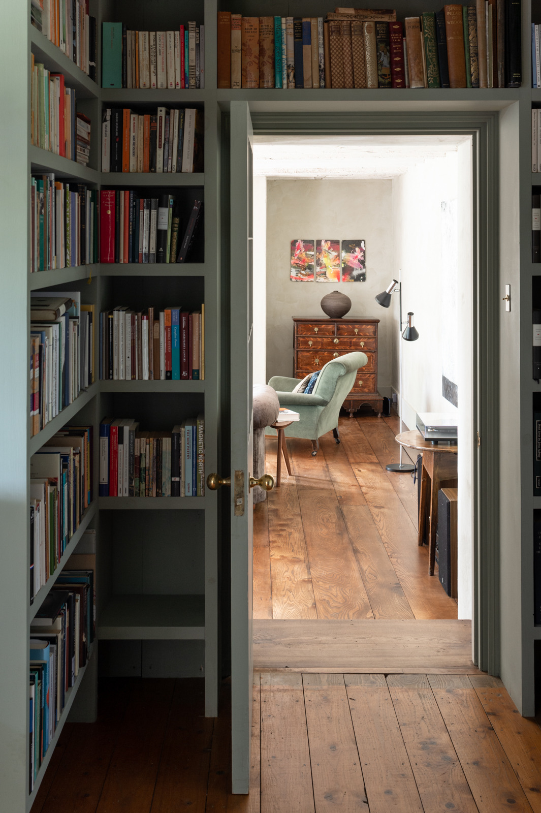 Content in a Cottage: Library off Living Room