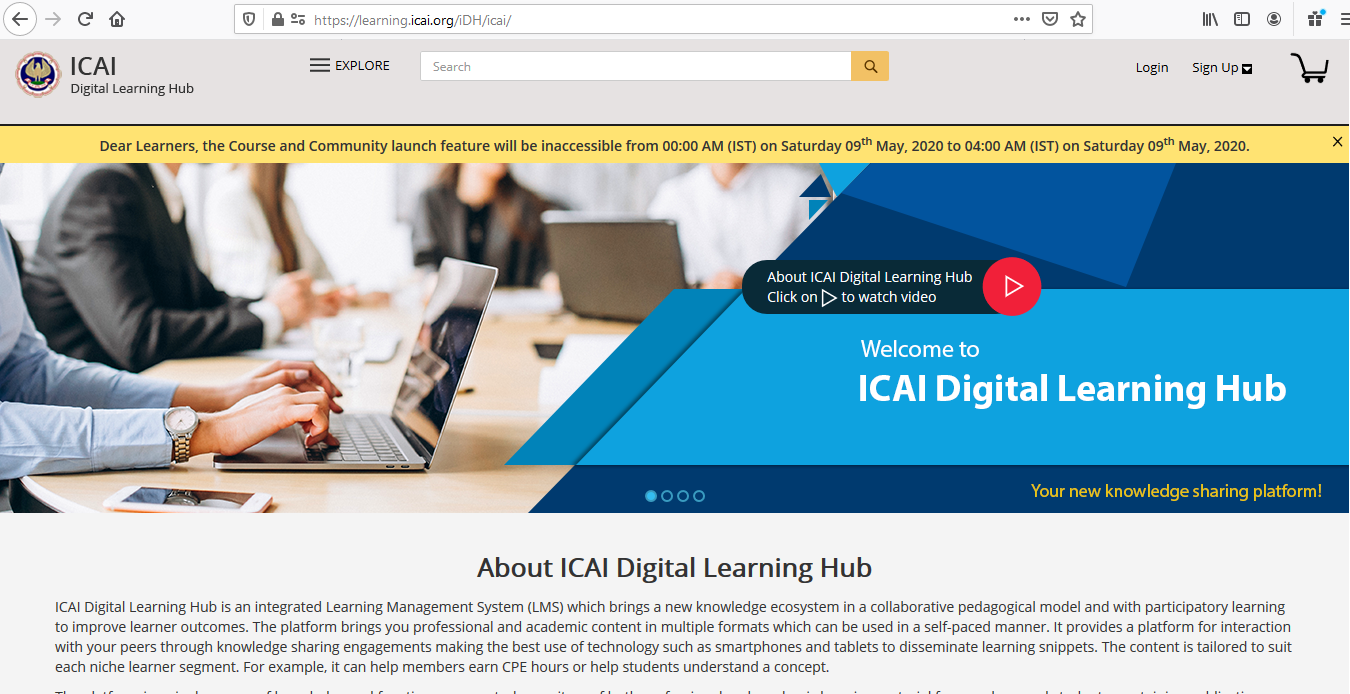 Tax Guide: Solution to the issues on Digital Learning Hub portal ICAI