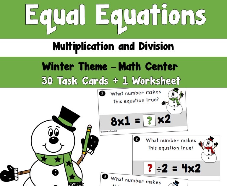 Winter Equal Equations and a Freebie | Teacher's Take-Out