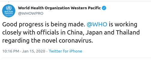 Avian Flu Diary: WHO WPRO Twitter Announcement Of Japan's Coronavirus ...