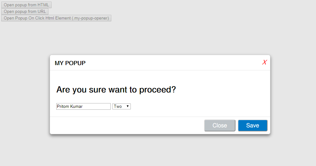 Code Samples: JQuery Custom Popup Example