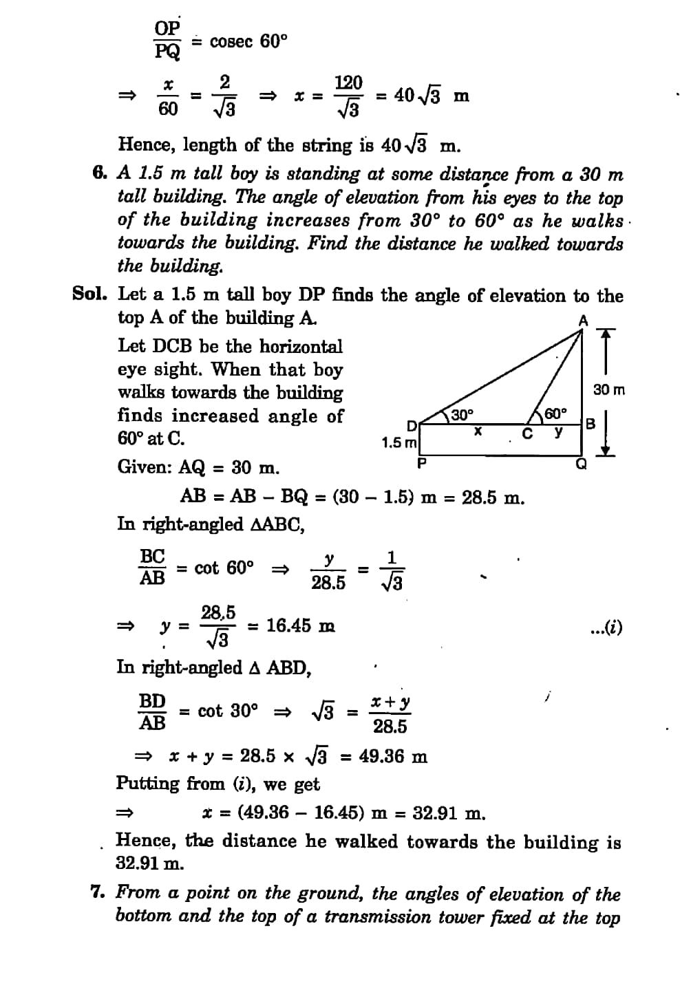 Some applications of trigonometry class 10 math - Studypur