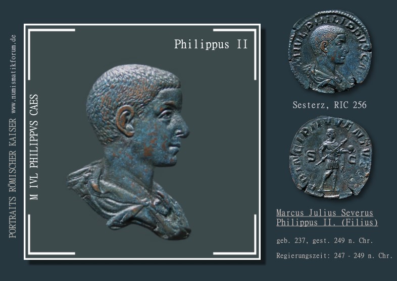 römische Kaiserportraits auf Münzen: Philippus II