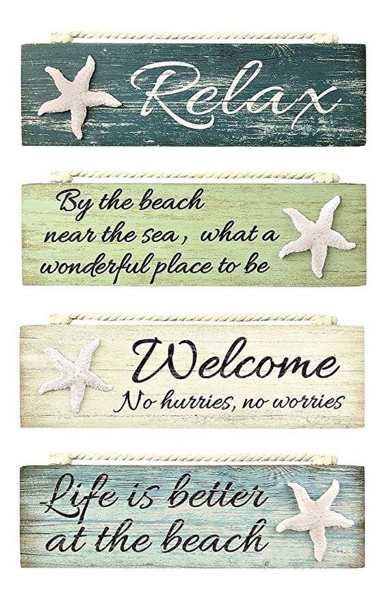 25+ Beach Signs and Sayings Wood Plaques