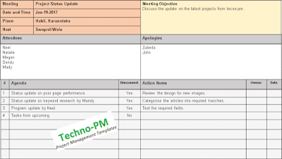 MOM Format Template: 4 Types Download - Free Project Management Templates