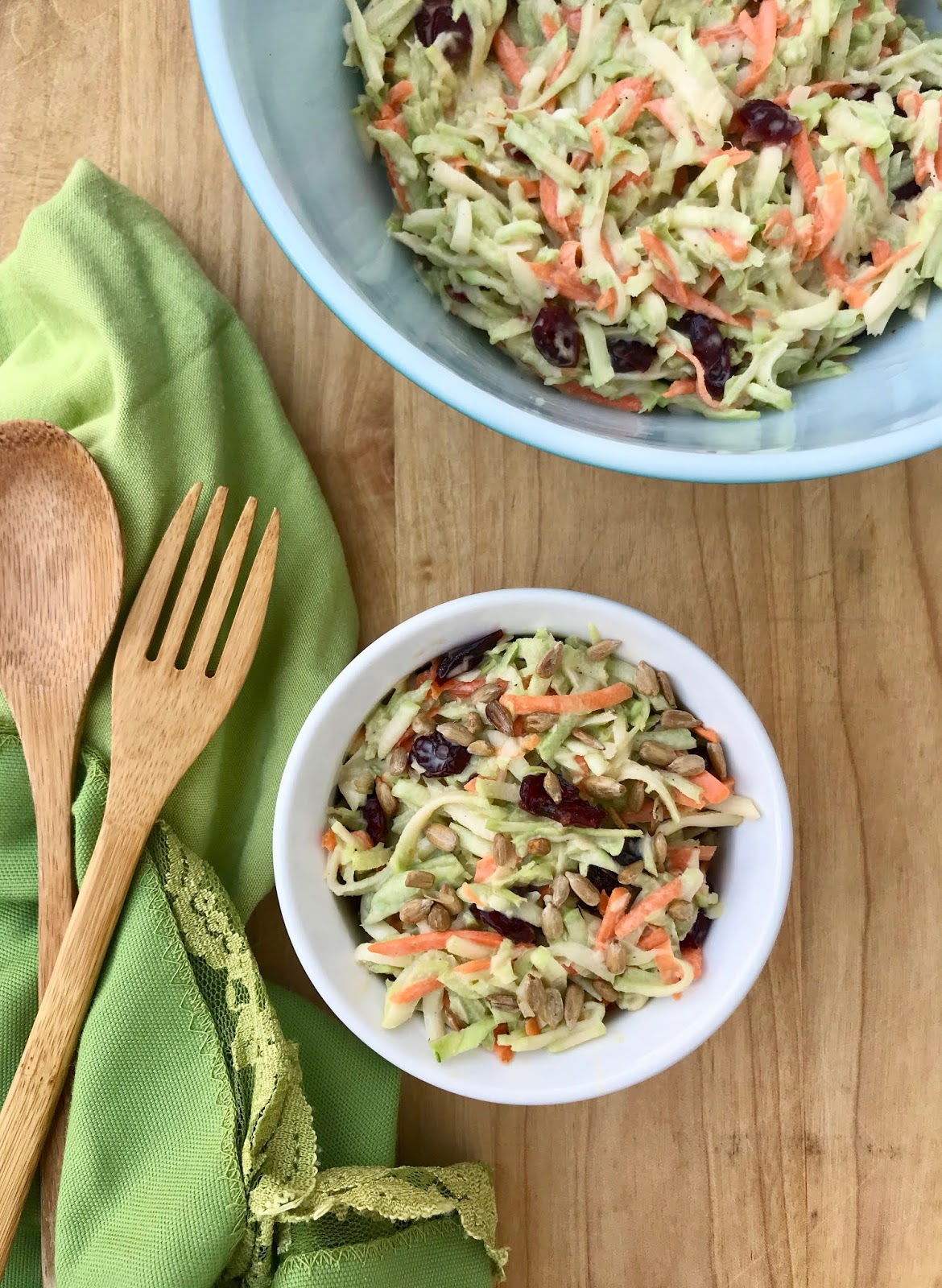 Savory Moments: Broccoli stem slaw with cranberries