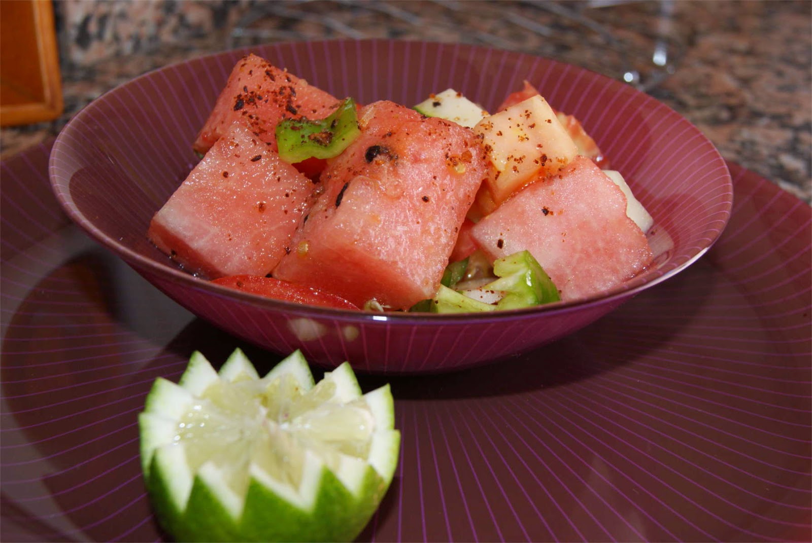 Ensalada con sandía ~ ¡Qué rico!