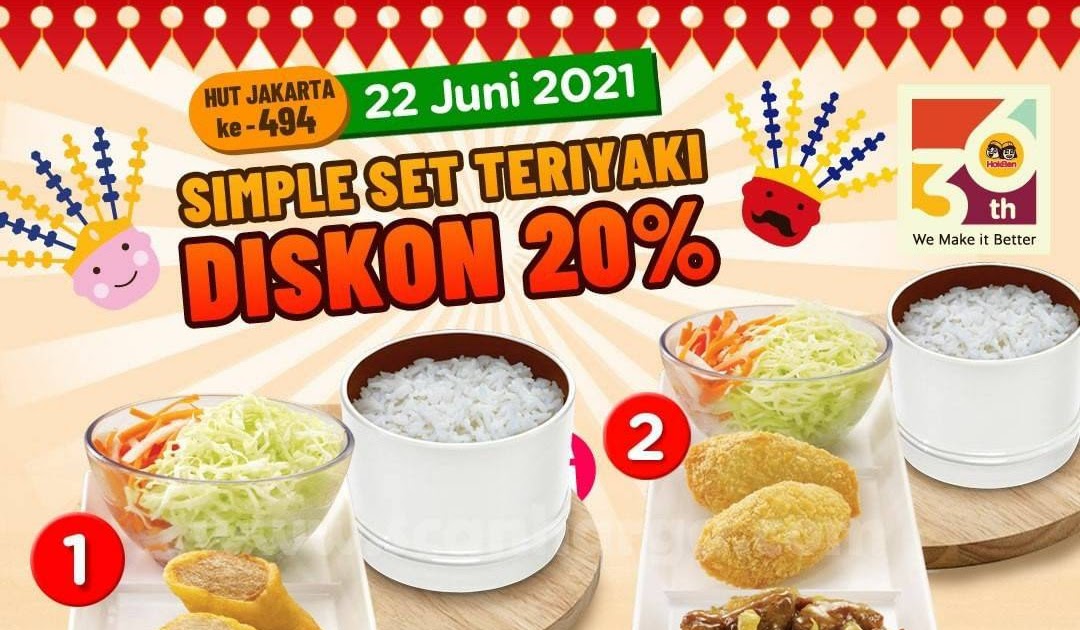 Promo HOKBEN Spesial HUT Kota Jakarta - Simple Set Teriyaki DISKON hingga 20% | scanharga