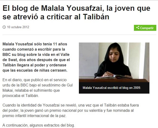 Malala, la historia de una vida ejemplar.: Informacion sobre el blogger ...