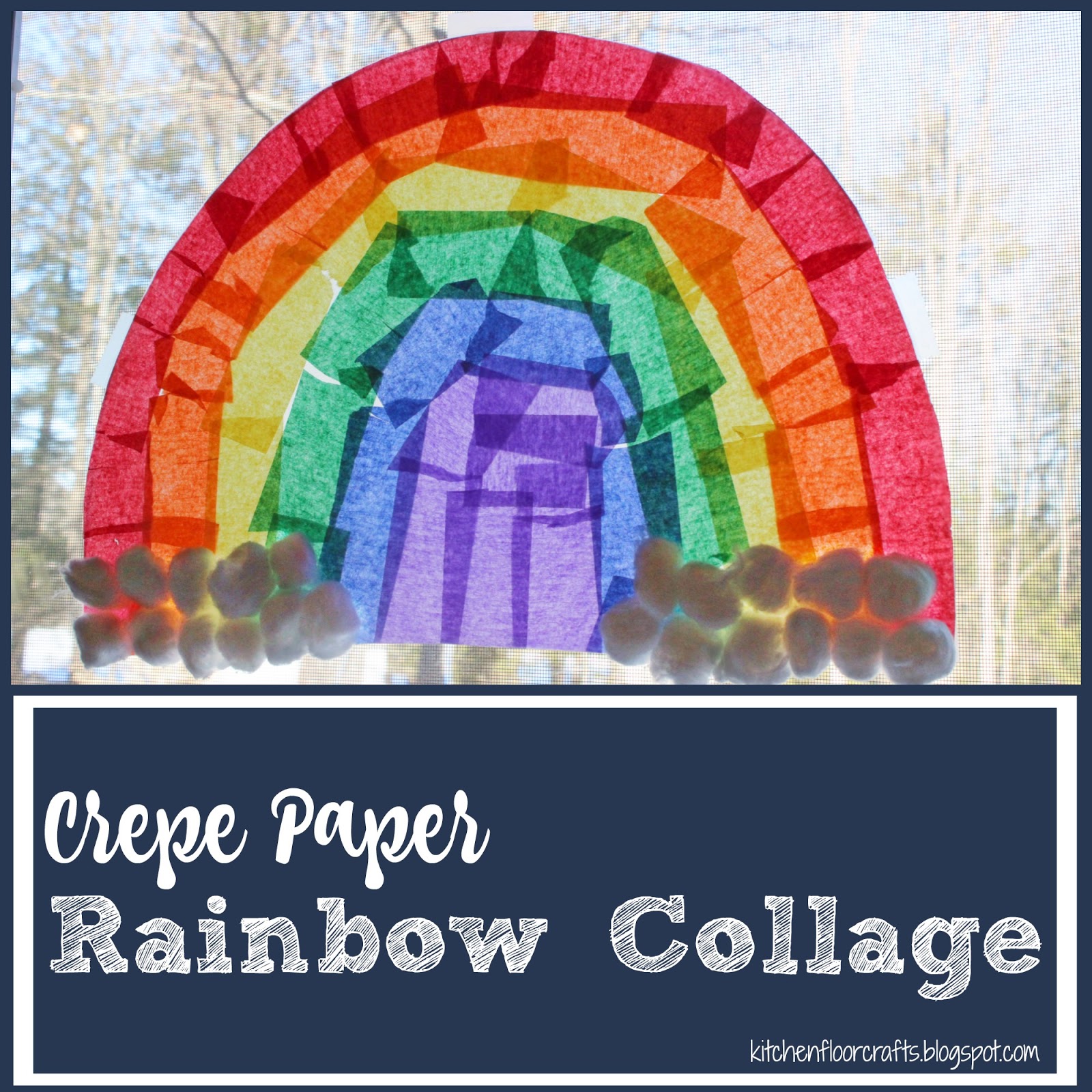 Kitchen Floor Crafts: Crepe Paper Rainbow Collage