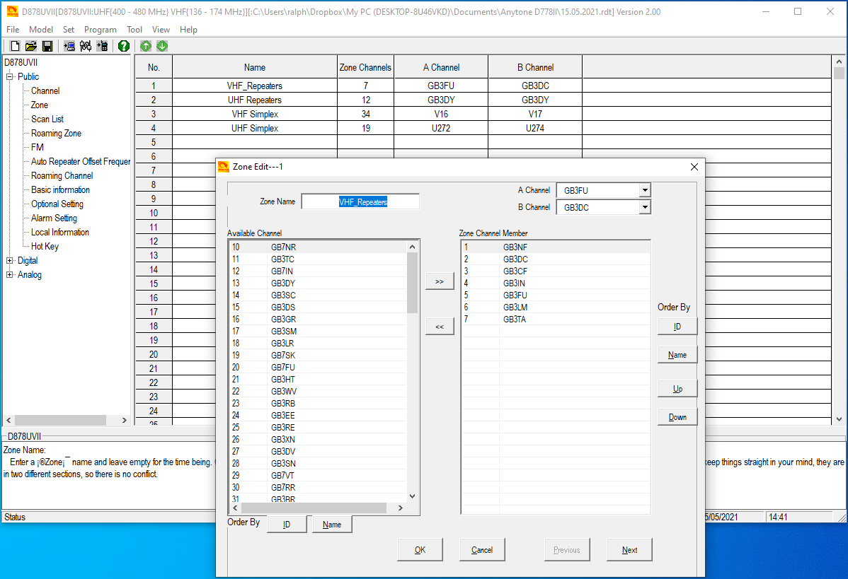 Getting started with the Anytone AT-D878UVII Super, making a codeplug