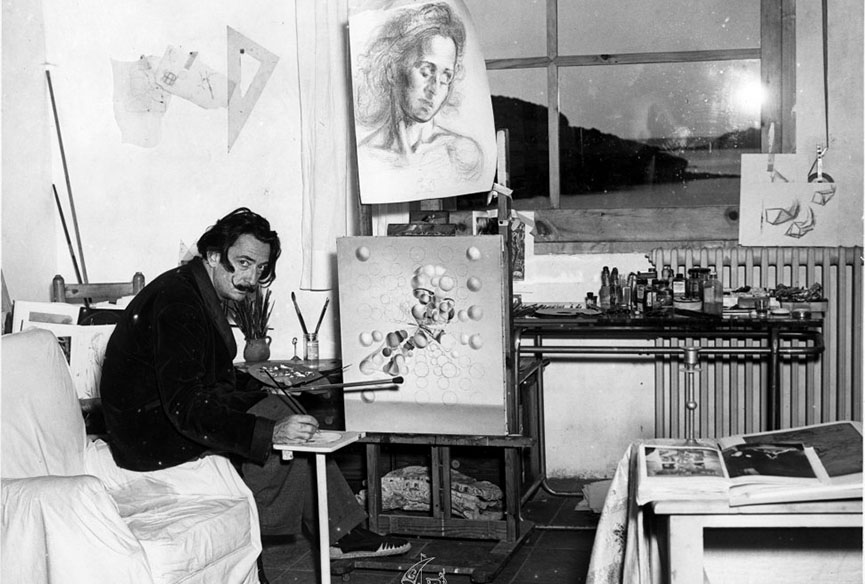 25 Candid Photographs of Salvador Dalí Painting in His Studio ~ Vintage ...