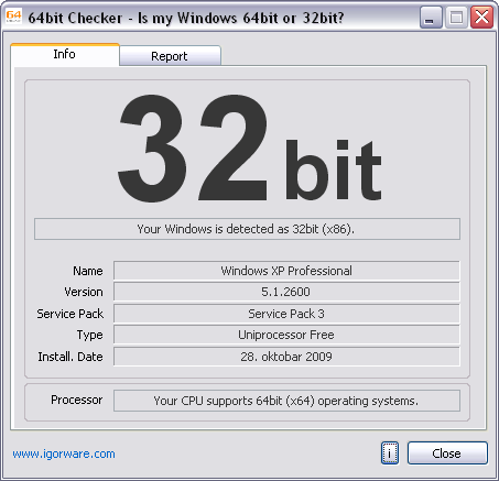 BAIXA VEM E VAI: 64bit Checker