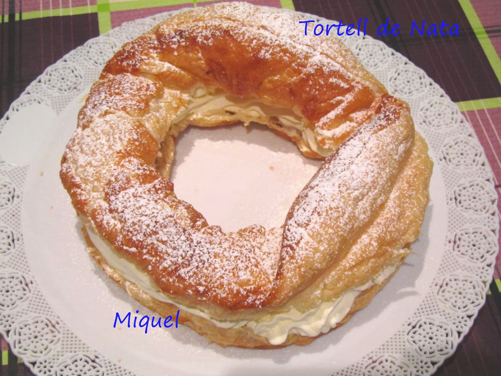 Les receptes del Miquel: Tortell de hojaldre con nata