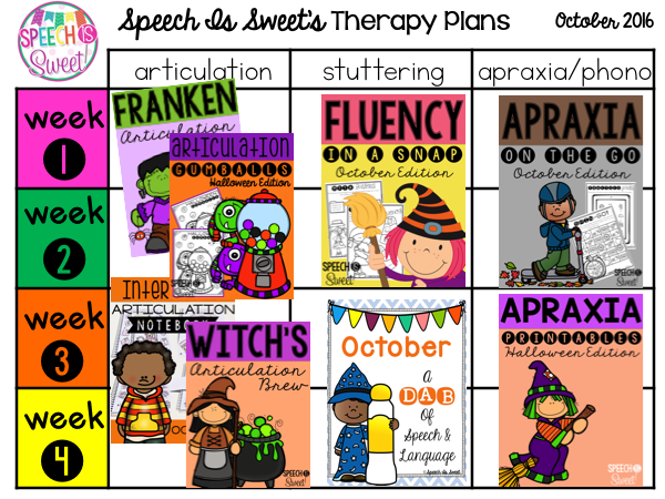 October Speech and Language Lesson Plans! - Speech is Sweet