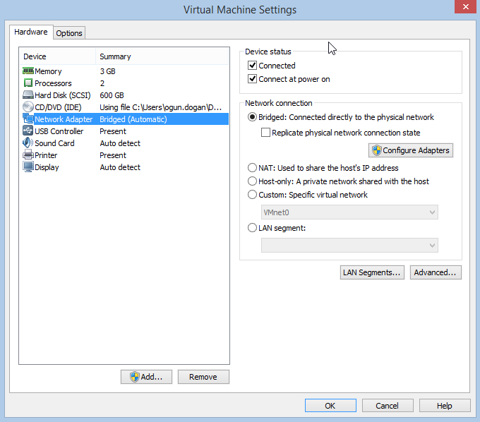 Accessing a VMware Player (Workstation 12) machine from network ~ Ozan MUT