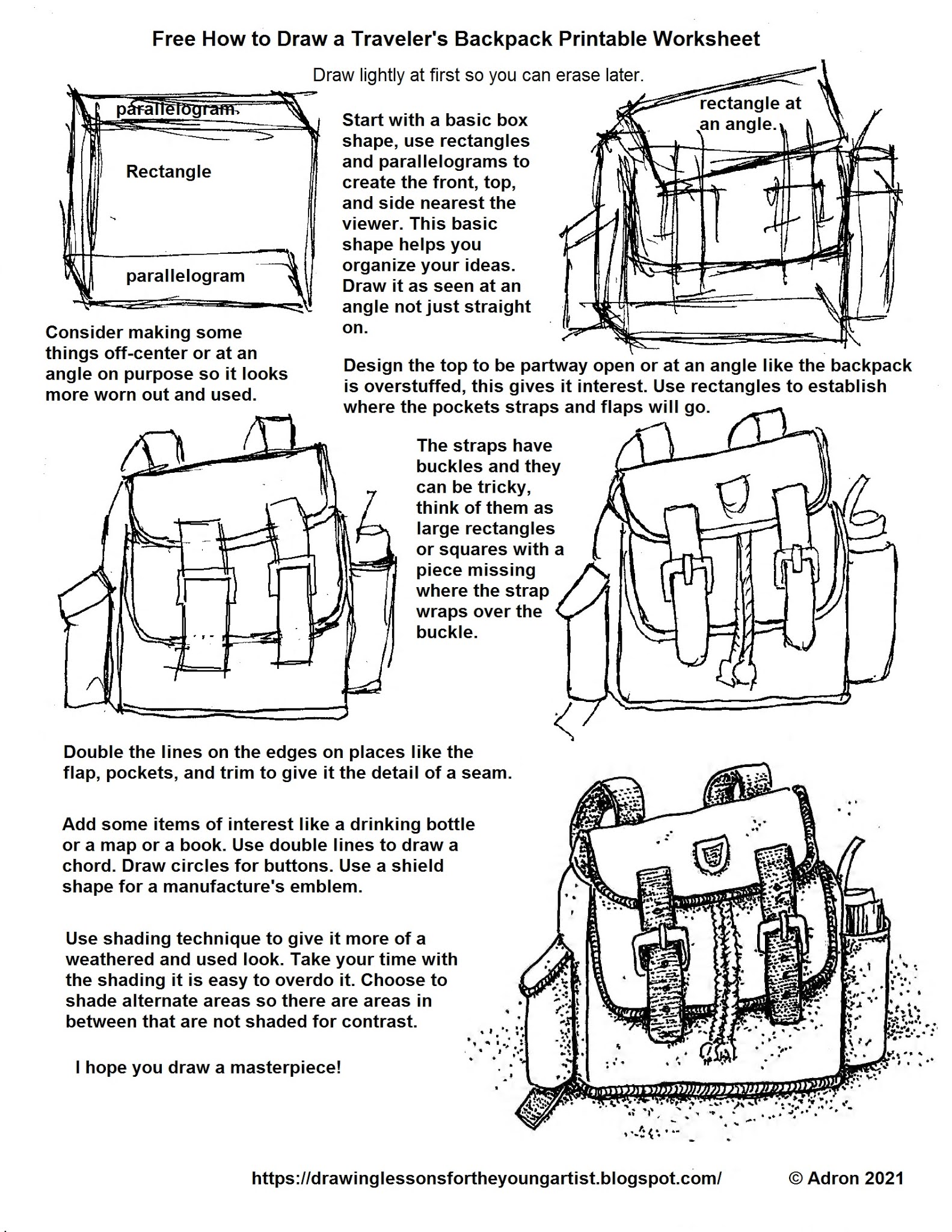 How to Draw Worksheets for The Young Artist