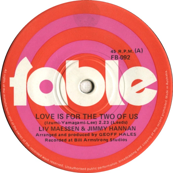 Ozzie Music Man: Post 651 - Liv Maessen & Jimmy Hannan - Love Is For ...