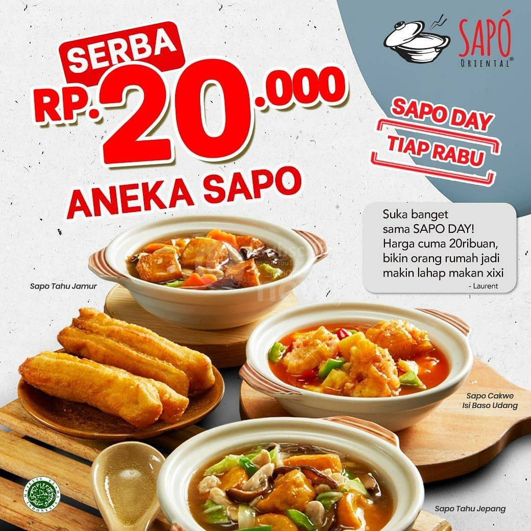 SAPO ORIENTAL Promo SAPO DAY – Aneka Sapo harga Serba Rp 20.000 - scanharga
