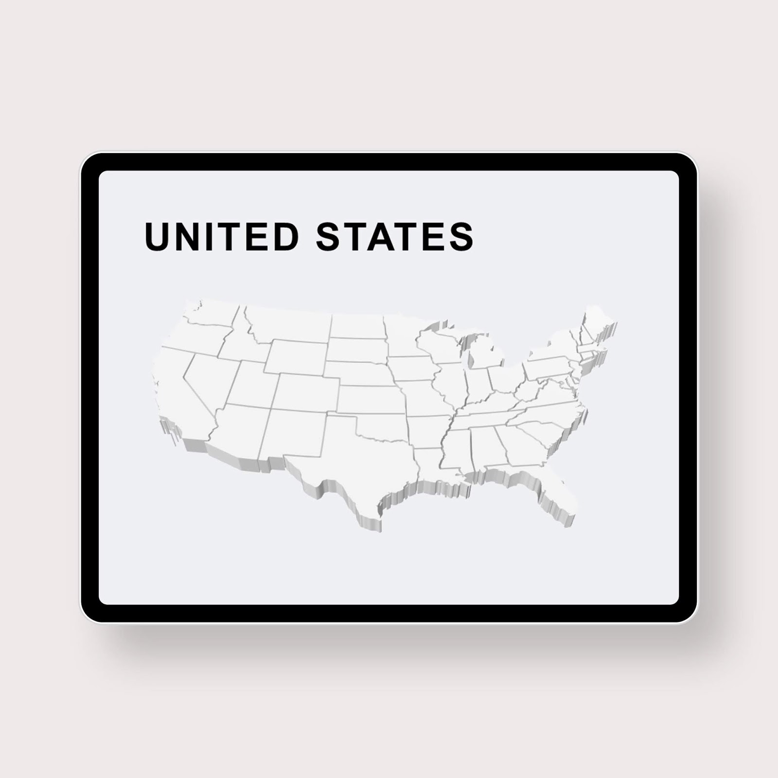 3D Map of United States PowerPoint Templates - PowerPoint Free