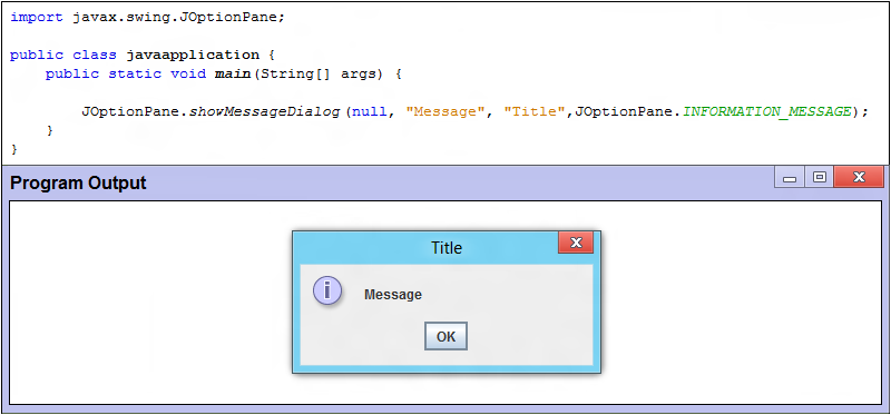 Easy Java Learn: JOptionPane : MessageDialog(3)