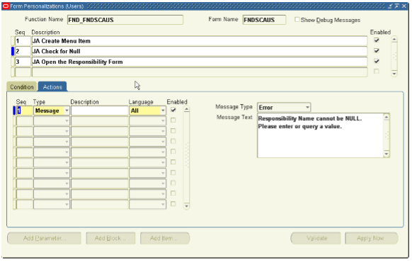 Oracle Applications Blog Special Menu In Form Personalization In