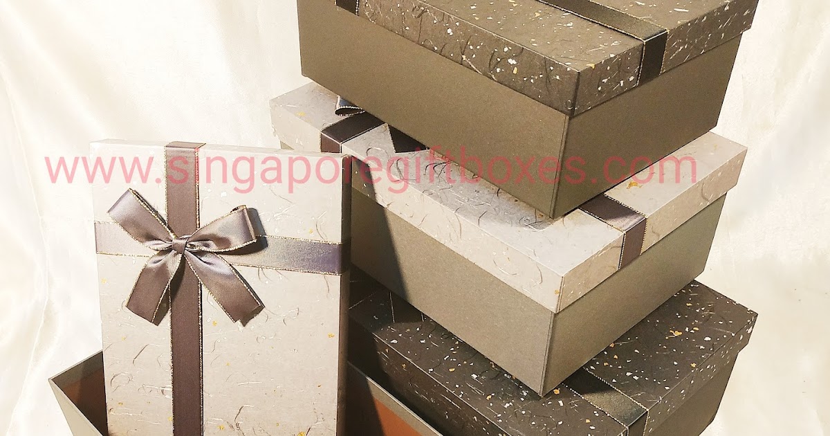 Singapore Gift Boxes: Black and Grey rectangle boxes with dashes of ...