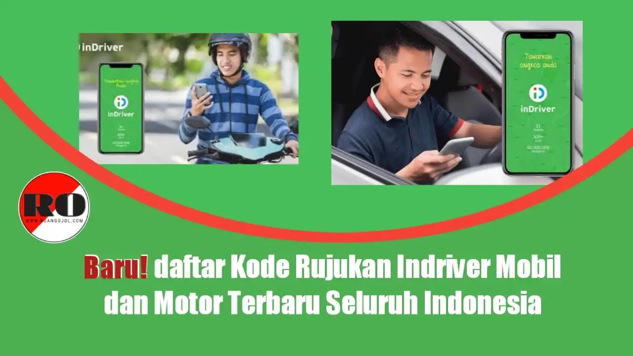 Daftar Kode Rujukan Indriver Mobil dan Motor Terbaru Seluruh Indonesia