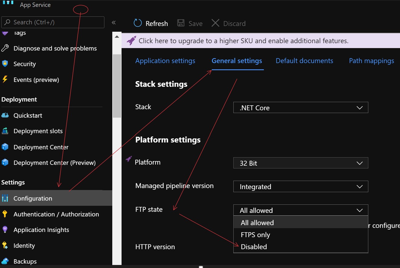 Azure App Services And Function App Disable FTP In Azure App Service Using CLI Azure App Services And Function App Disable FTP In Azure App Service Using CLI