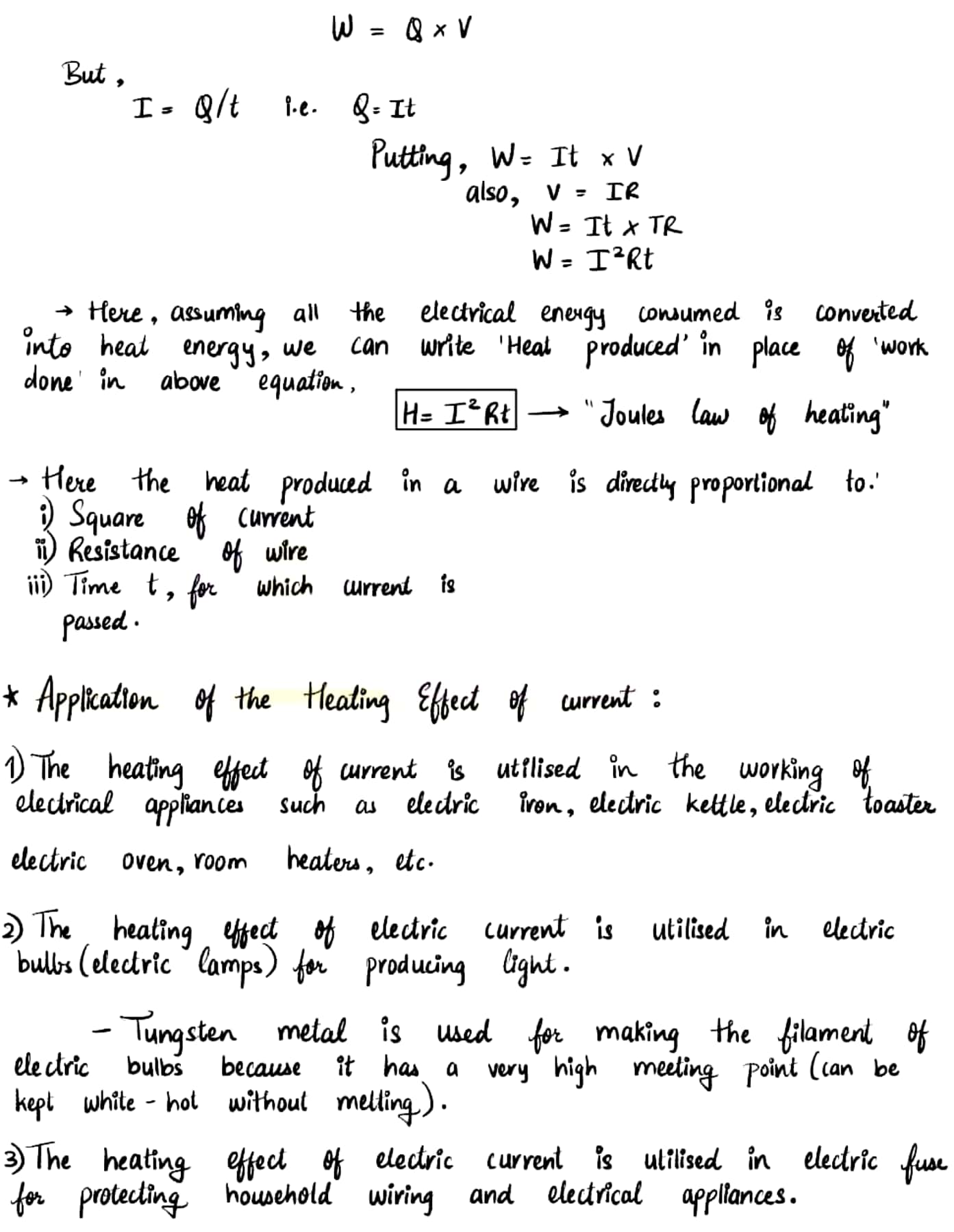 Electricity class 10 handwritten notes - Studypur