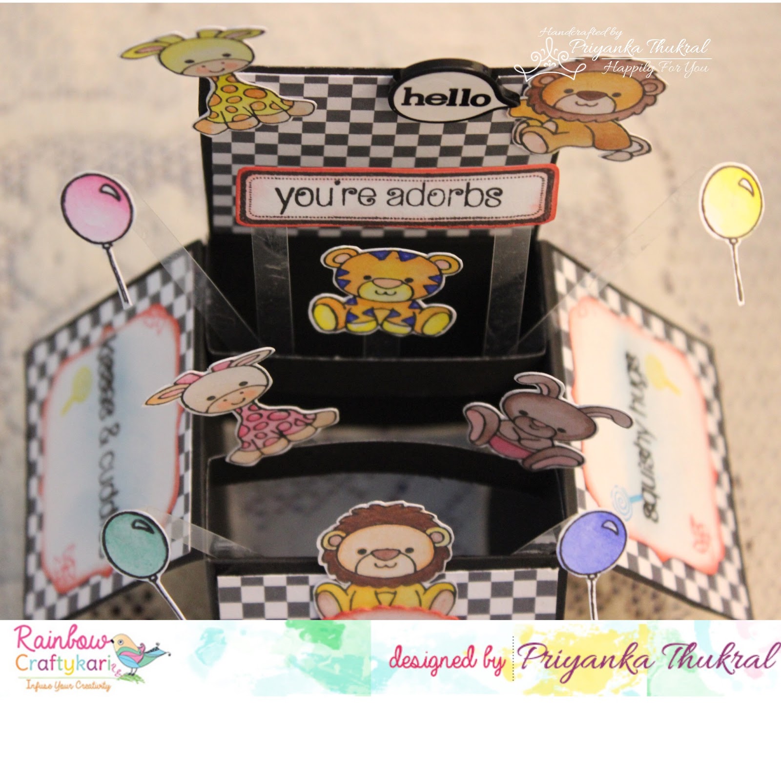 Welcome to Rainbow Craftykari Blog: Pop-Up Box Card Tutorial by DT Priyanka